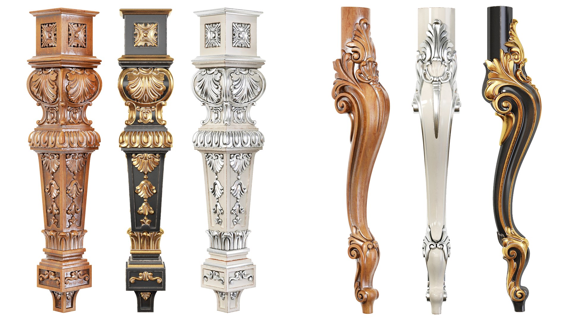 Collection of 30 classic furniture legs Part 2 3D - TurboSquid 2054499