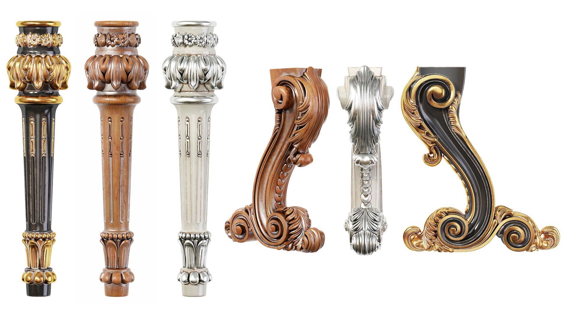 Collection of 30 classic furniture legs Part 2 3D - TurboSquid 2054499