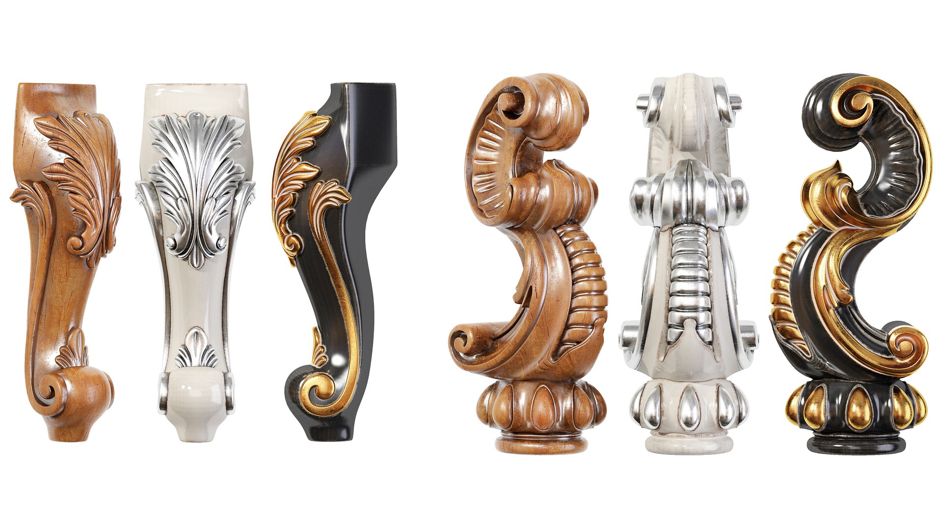 Collection of 30 classic furniture legs Part 2 3D - TurboSquid 2054499