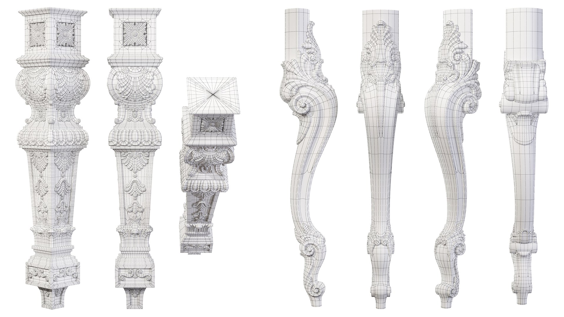 Collection of 30 classic furniture legs Part 2 3D - TurboSquid 2054499