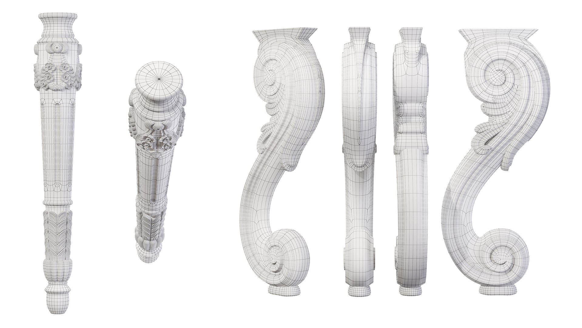 Collection of 30 classic furniture legs Part 2 3D - TurboSquid 2054499