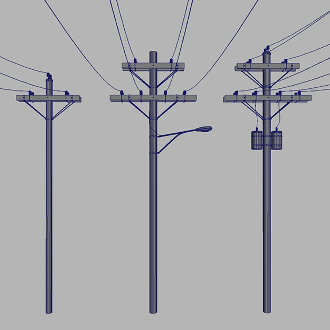Electric Pole Wood 3d Model