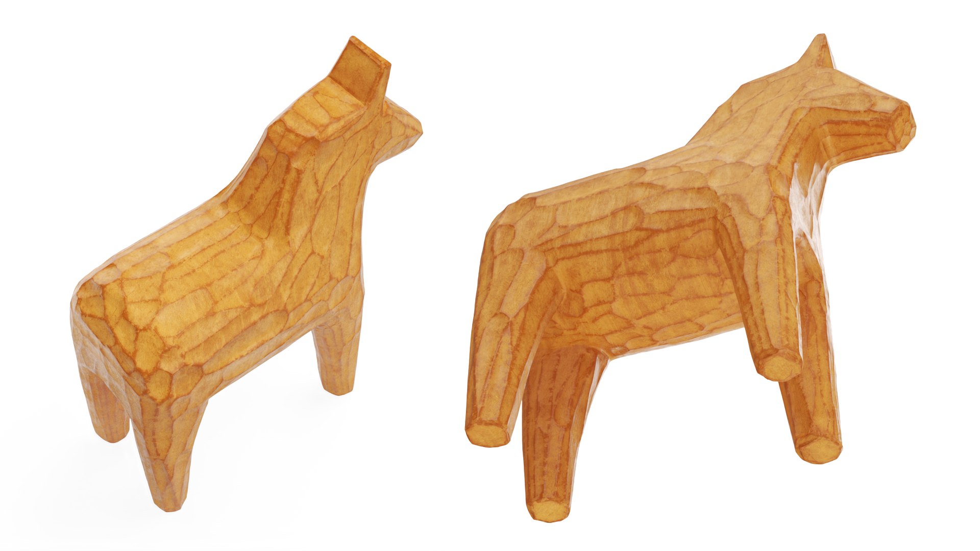 3D Varnished Carved Wooden Horse Toy Model - TurboSquid 2157572