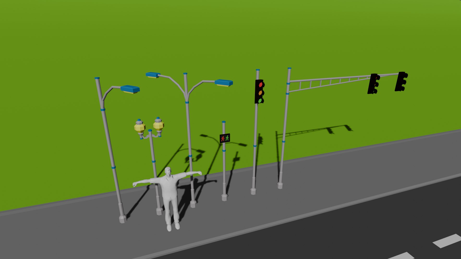 3D City Props Pack Low Poly Model - TurboSquid 2188885