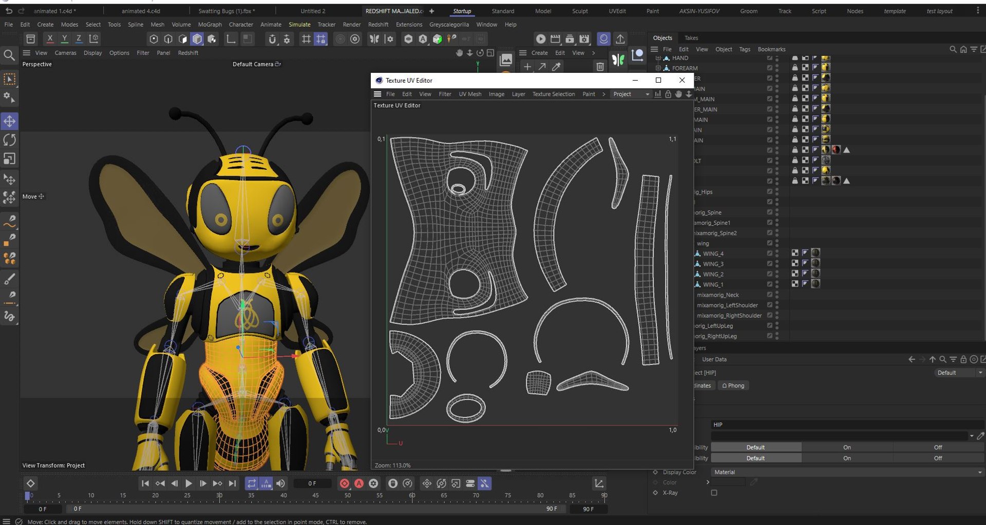 Futuristic Bee Robot Mascot Rigged Character 3D Model - TurboSquid 2435856