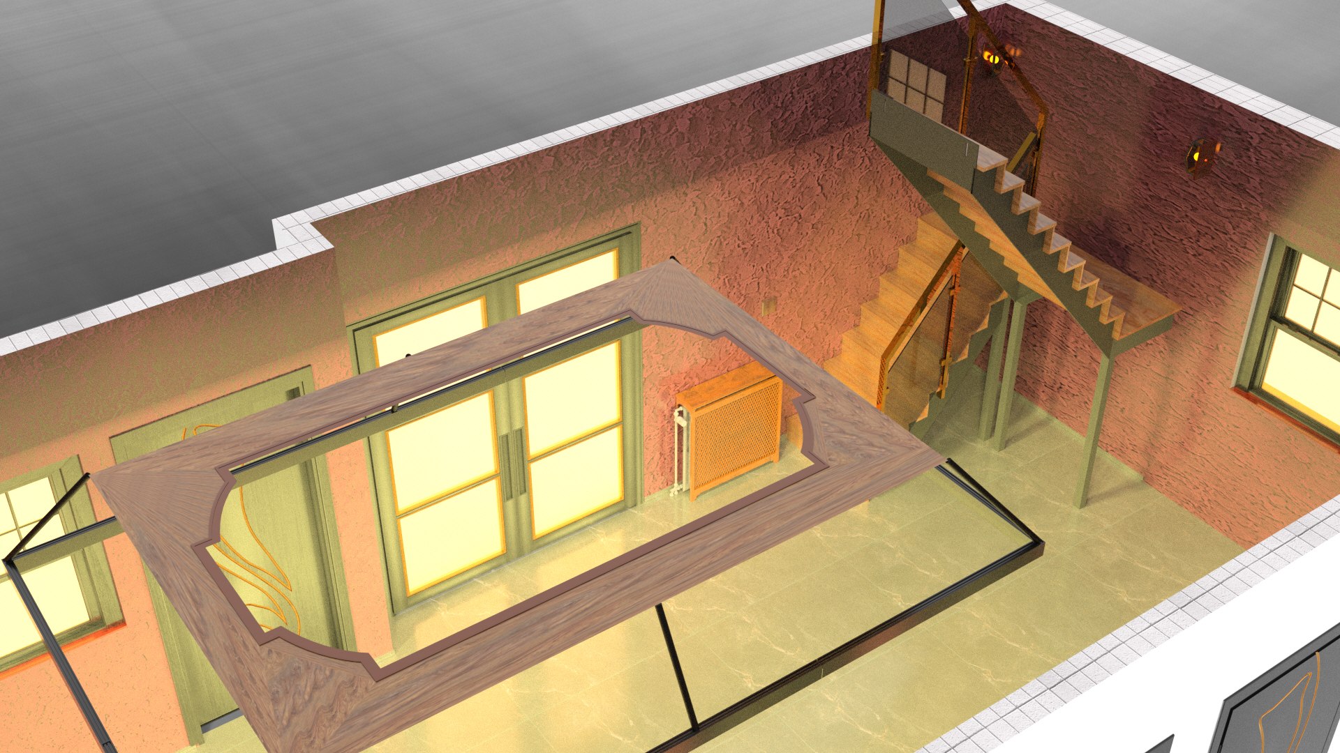 Hall Interior Design Without Furnitures 3D Model - TurboSquid 2135648