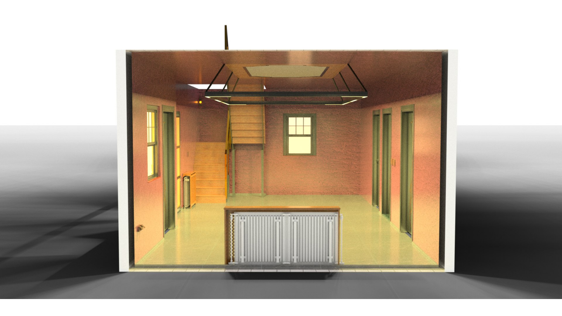 Hall Interior Design Without Furnitures 3D Model - TurboSquid 2135648