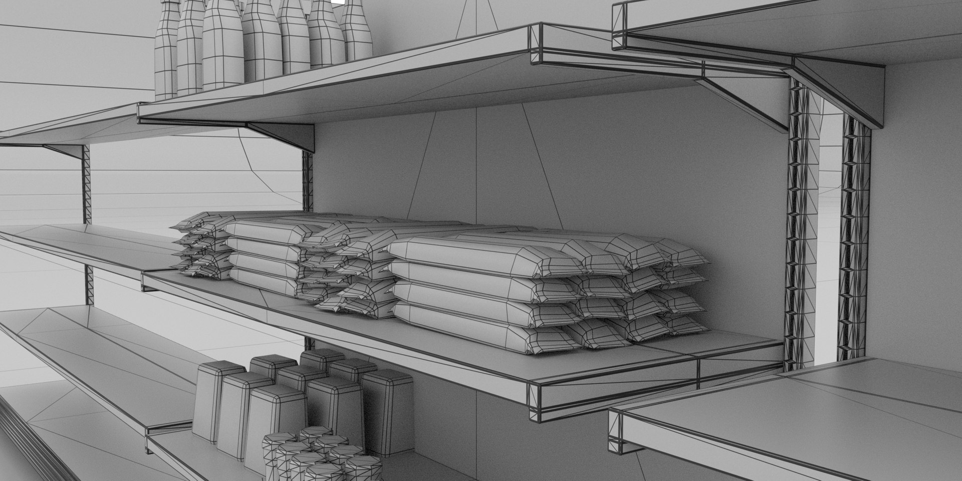 3D Shelving - Supermarket Model - TurboSquid 1961771