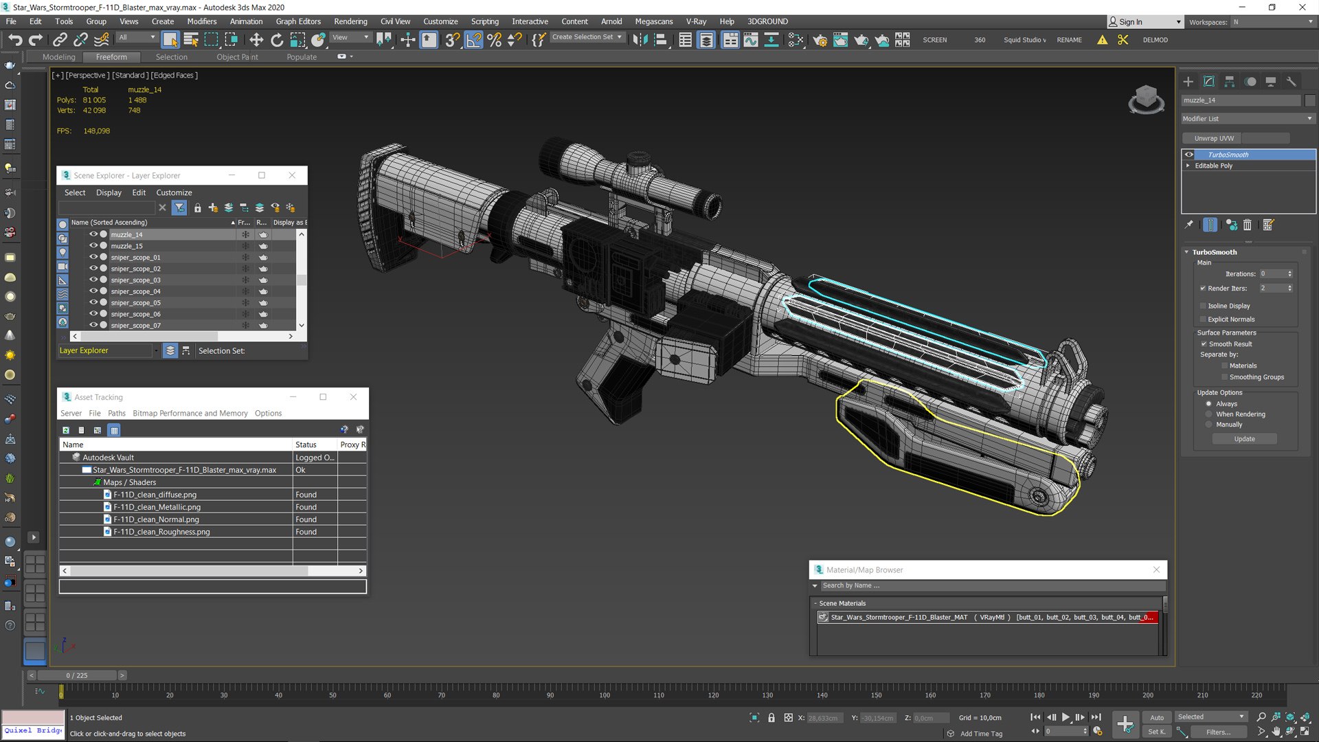 3D Star Wars Stormtrooper F-11D Blaster - TurboSquid 2366239