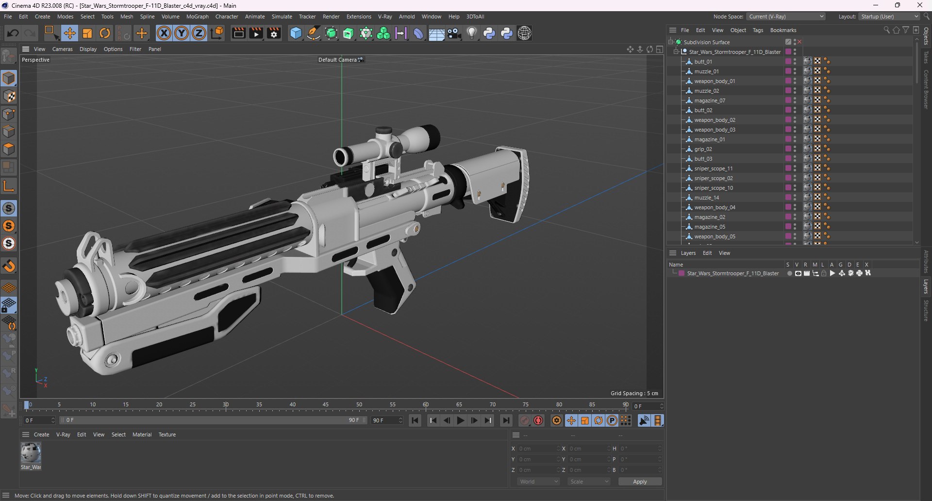 3D Star Wars Stormtrooper F-11D Blaster - TurboSquid 2366239