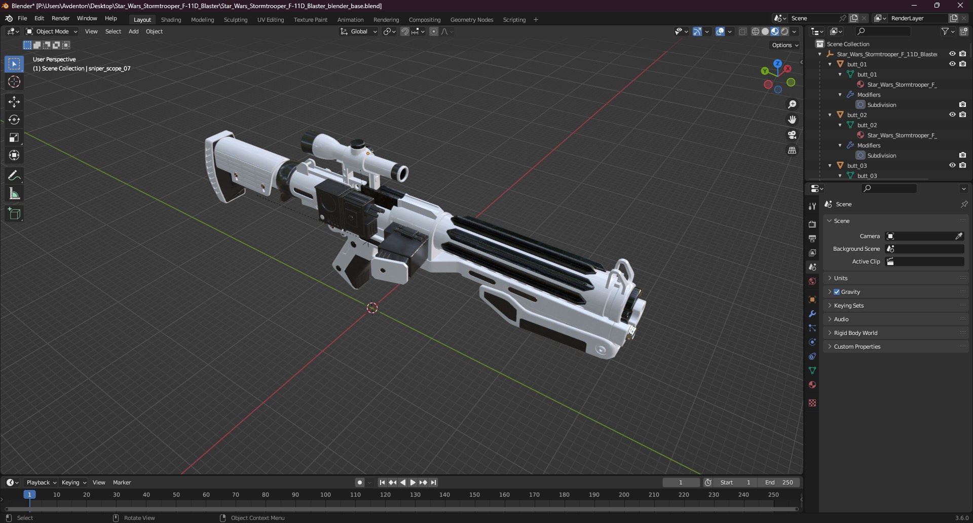 3D Star Wars Stormtrooper F-11D Blaster - TurboSquid 2366239
