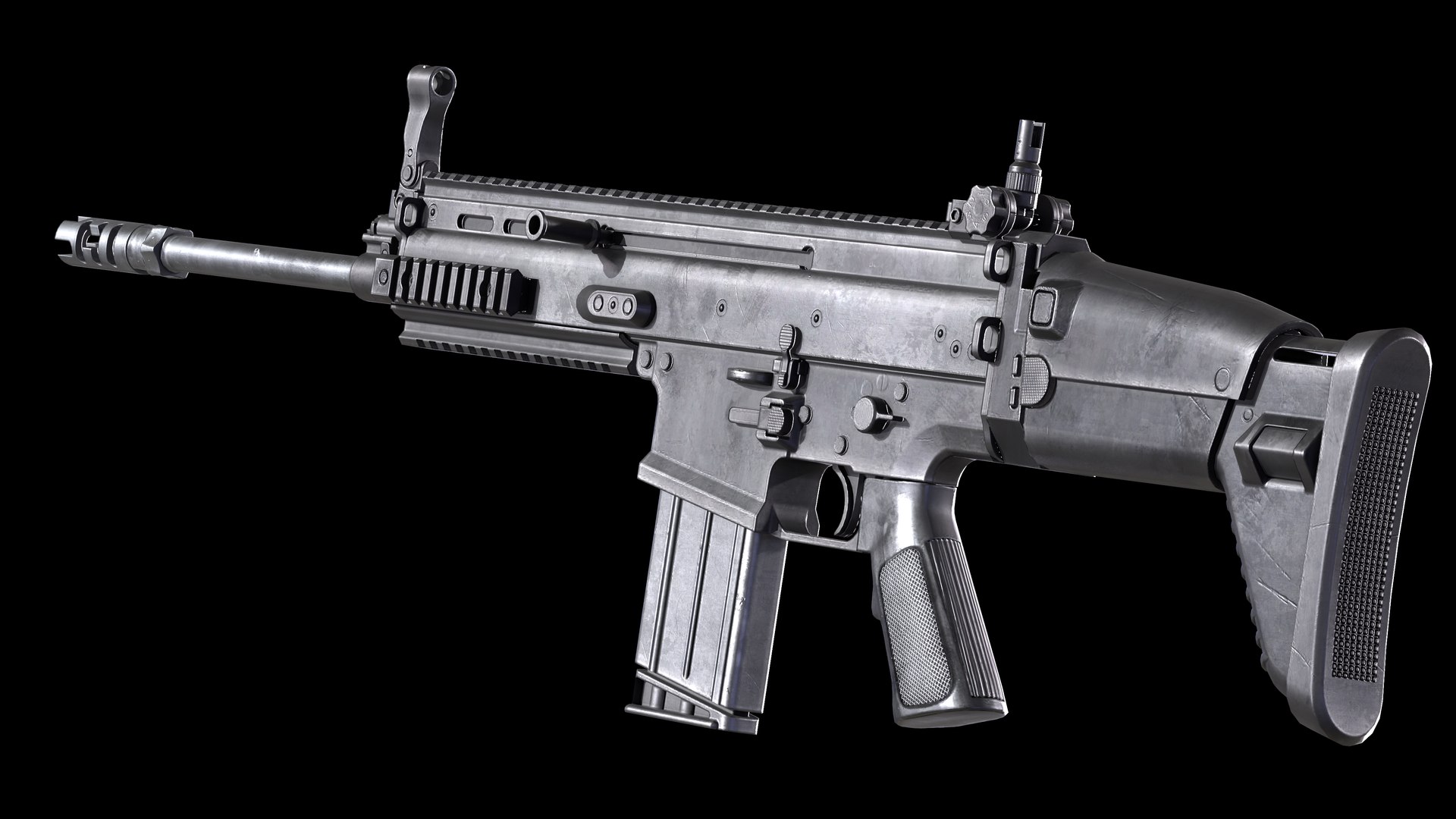 3D FN SCAR 17S PBR Worn Low-poly Model - TurboSquid 1791106