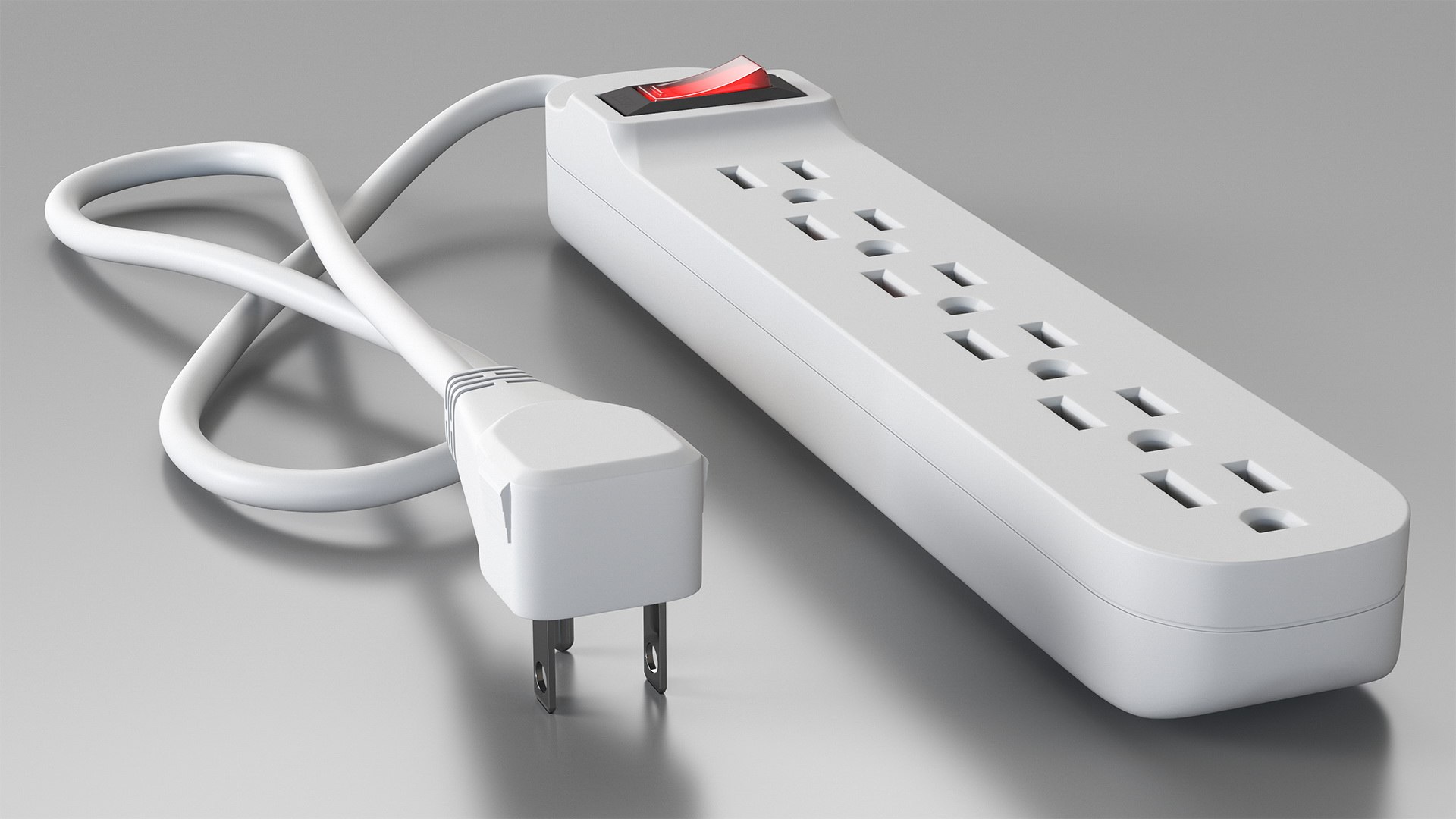 Power strip 6 outlet 3D - TurboSquid 1452167