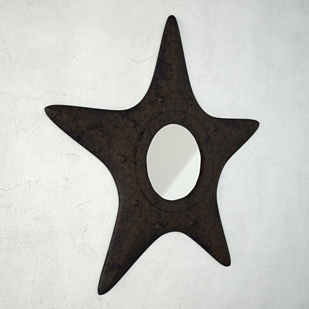 3D metal starfish mirror model - TurboSquid 1198966