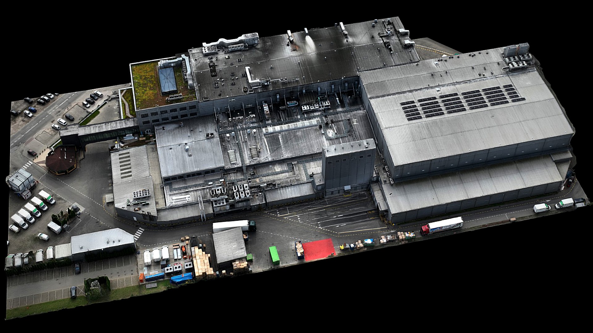Factory Buildings Halls Industrial Terrain Drone Scan 3D Model ...