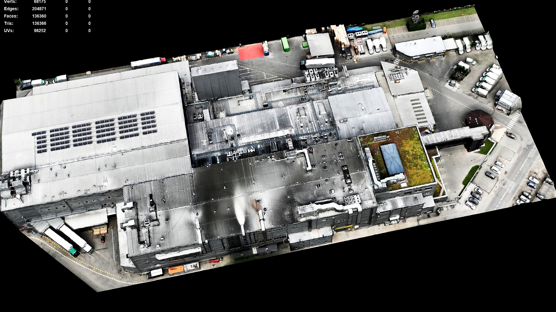 Factory Buildings Halls Industrial Terrain Drone Scan 3D Model ...