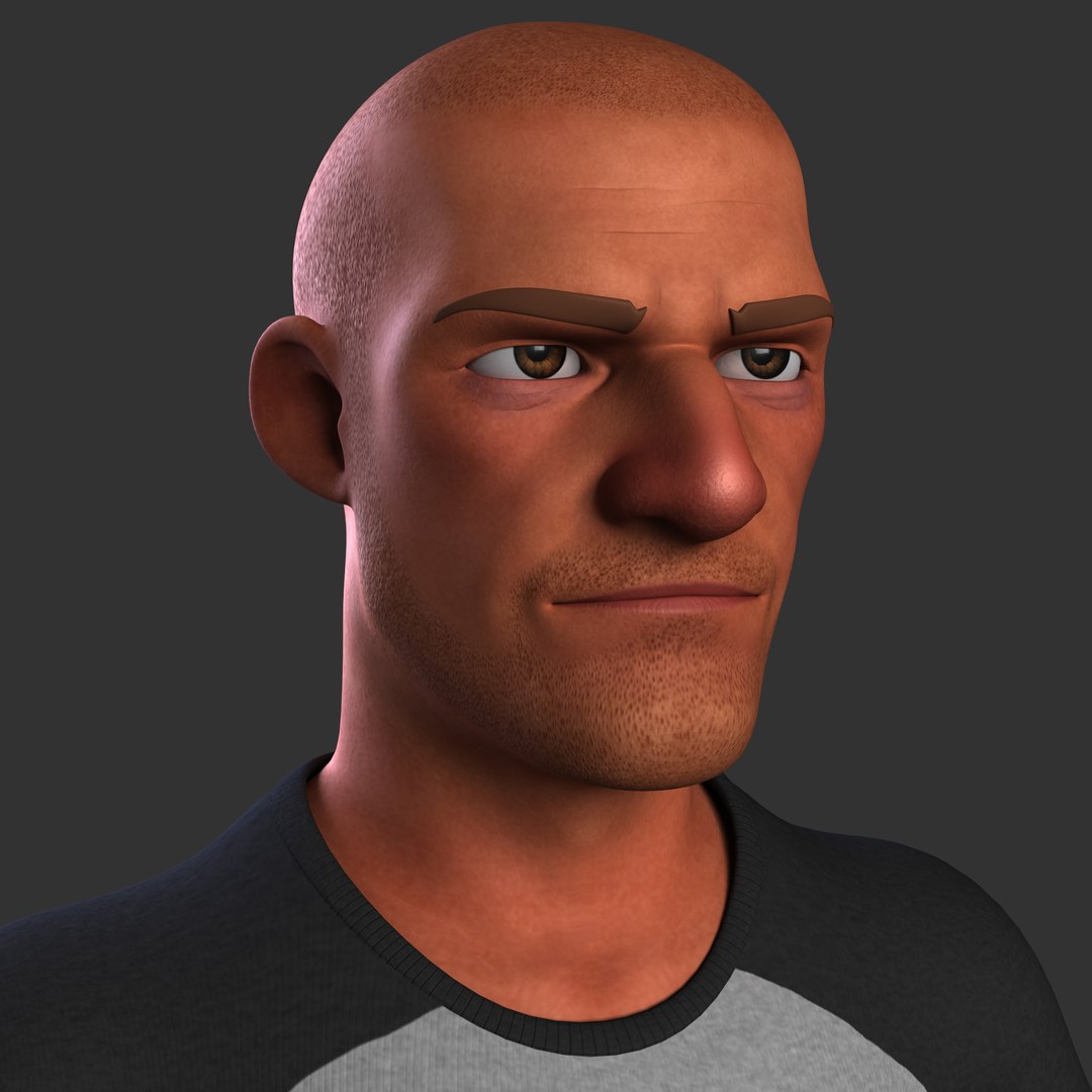 Heroic Cartoon Character Man 3d Obj