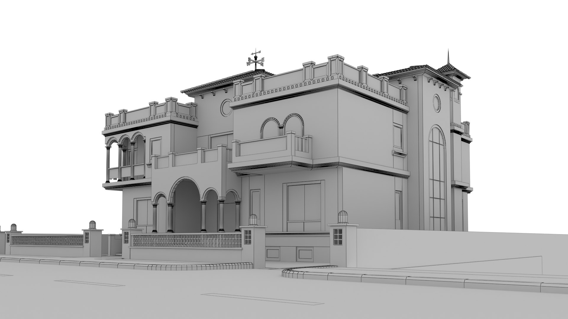 Classic Villa 3D Model - TurboSquid 1723116