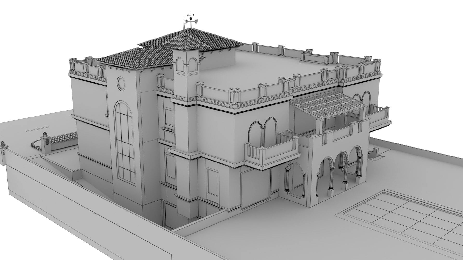 Classic Villa 3D Model - TurboSquid 1723116