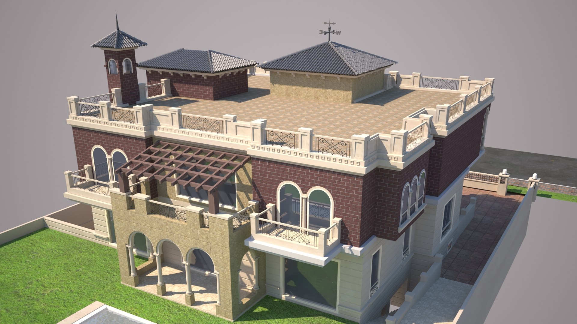 Classic Villa 3D Model - TurboSquid 1723116