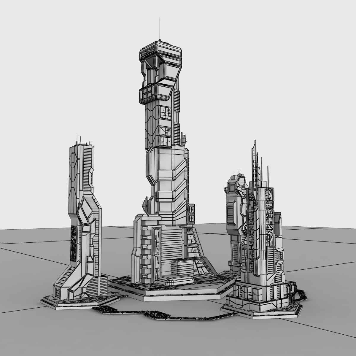 3ds max sci fi futuristic city