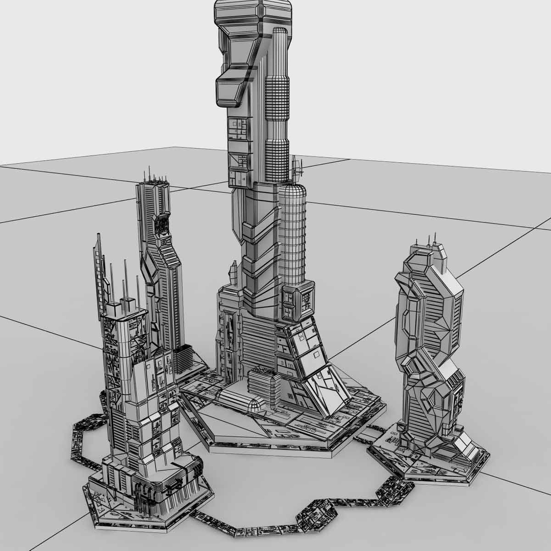 3ds max sci fi futuristic city
