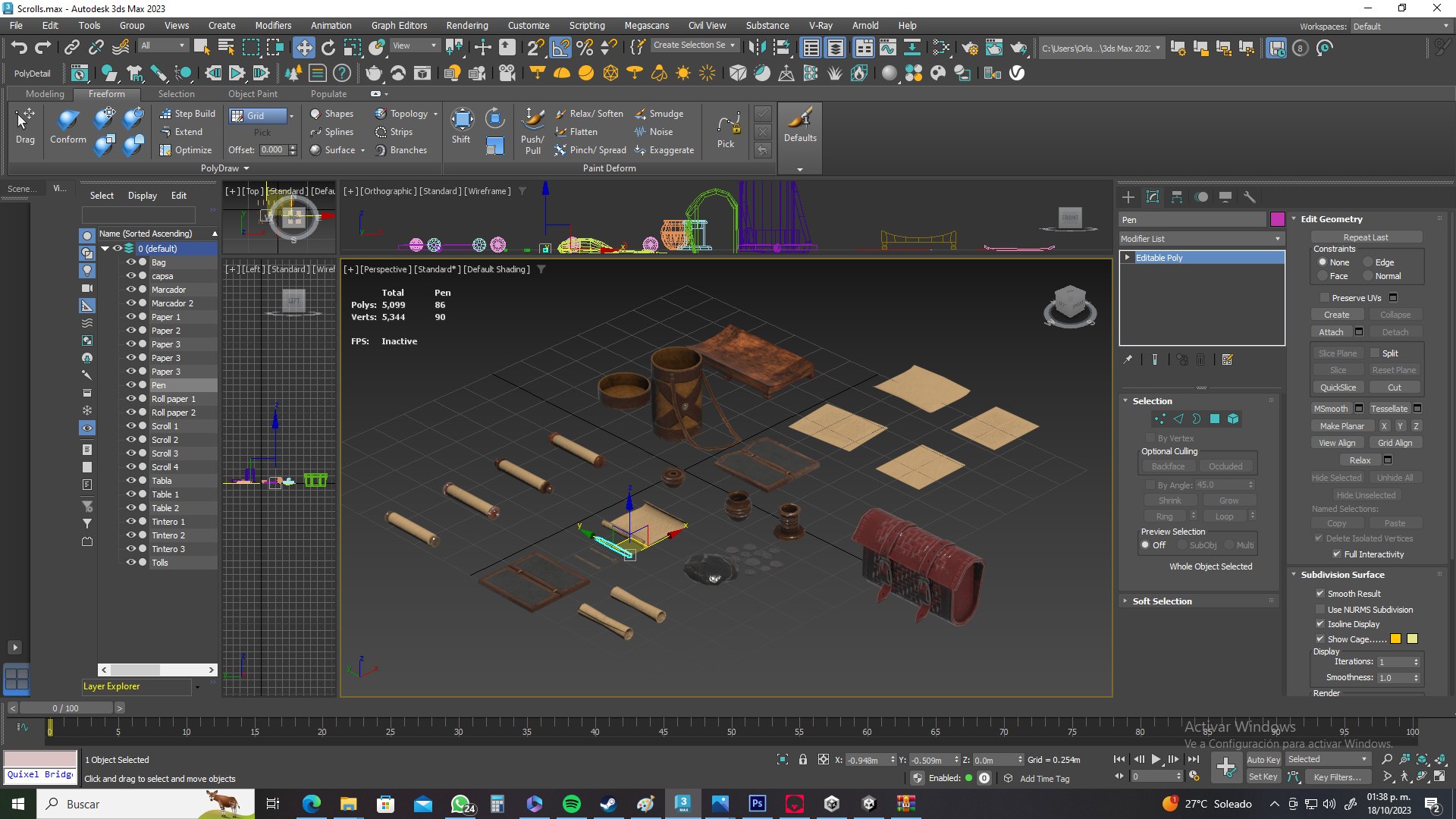 Roman Scribe S Items 3D Model - TurboSquid 2140765