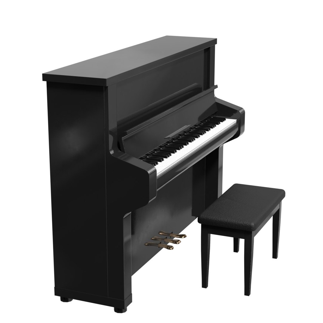 3D Model Simple Black Piano - TurboSquid 1640451