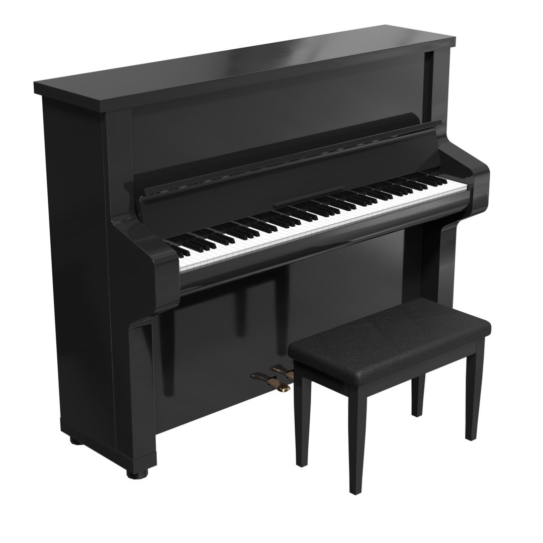 3D Model Simple Black Piano - TurboSquid 1640451