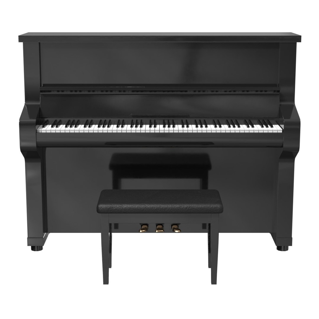 3D Model Simple Black Piano - TurboSquid 1640451