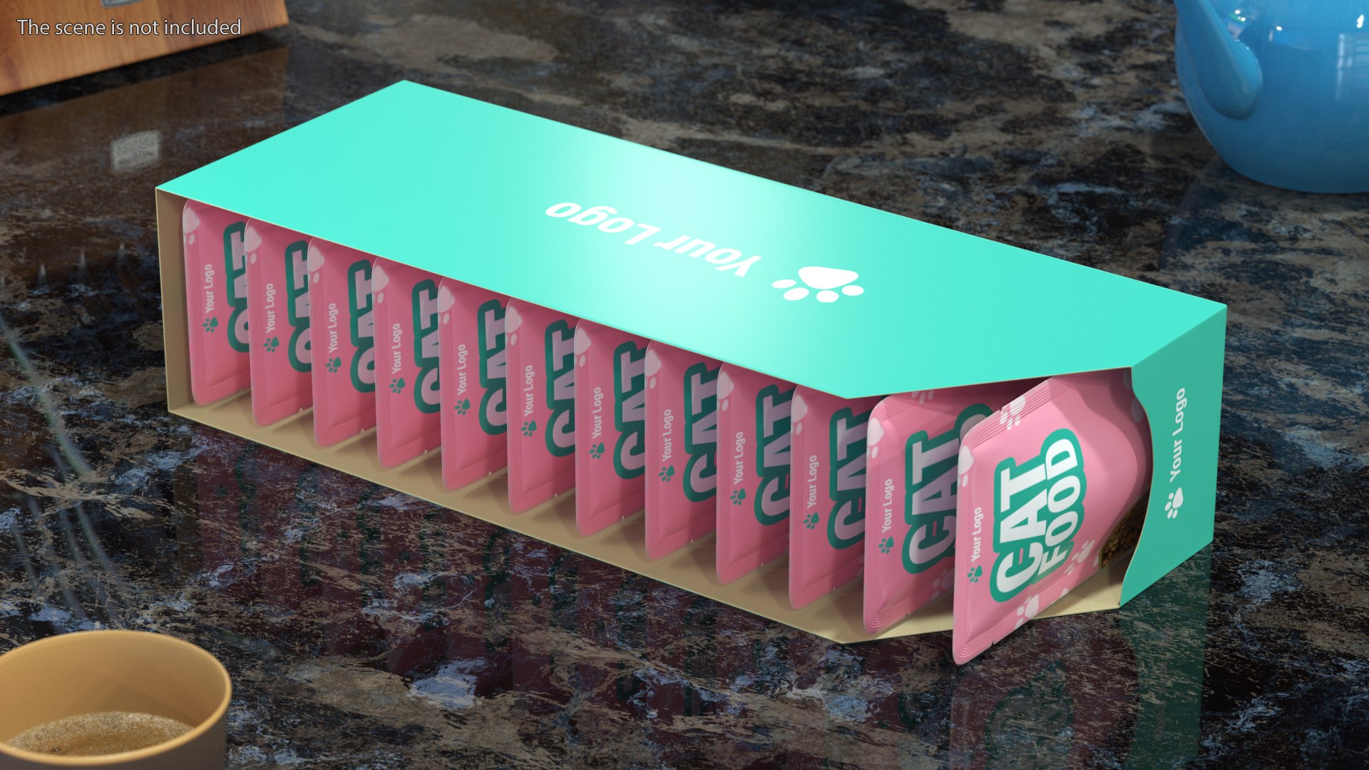 3D Model Wet Cat Food Pouch Box Mockup - TurboSquid 2112339