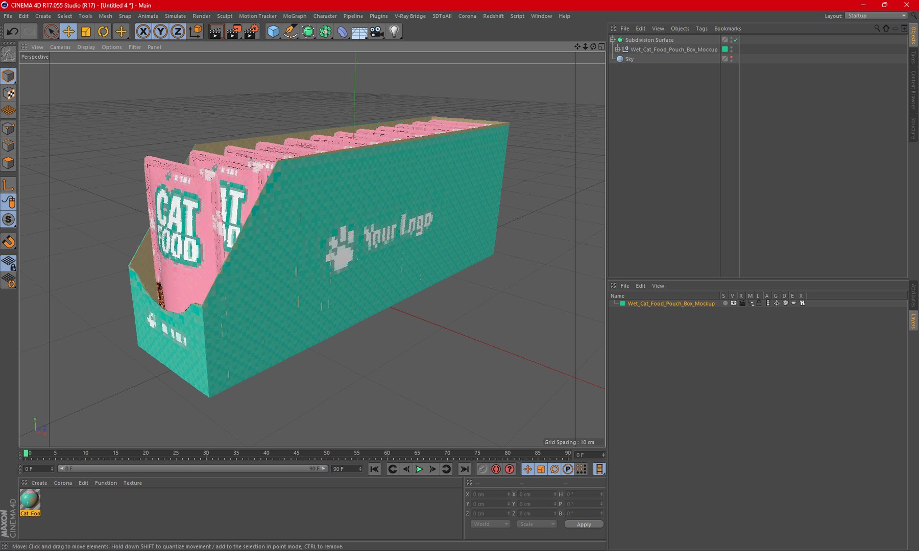 3D Model Wet Cat Food Pouch Box Mockup - TurboSquid 2112339