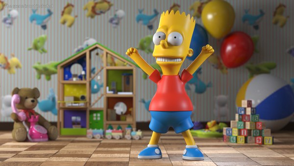 modelo 3d Postura feliz de Bart Simpson - TurboSquid 1958193