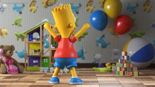 modelo 3d Postura feliz de Bart Simpson - TurboSquid 1958193
