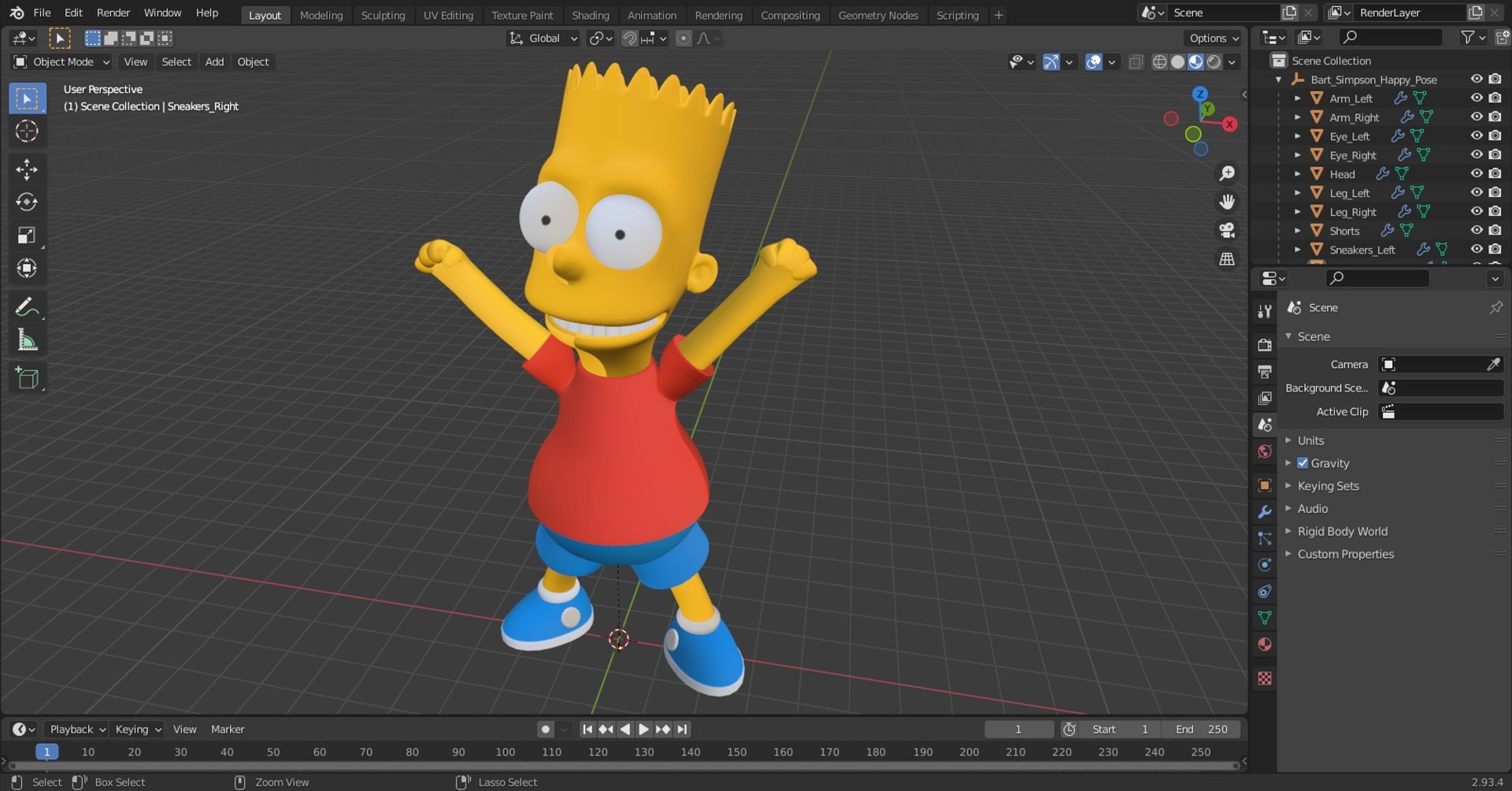 3D Bart Simpson Happy Pose - TurboSquid 1958193