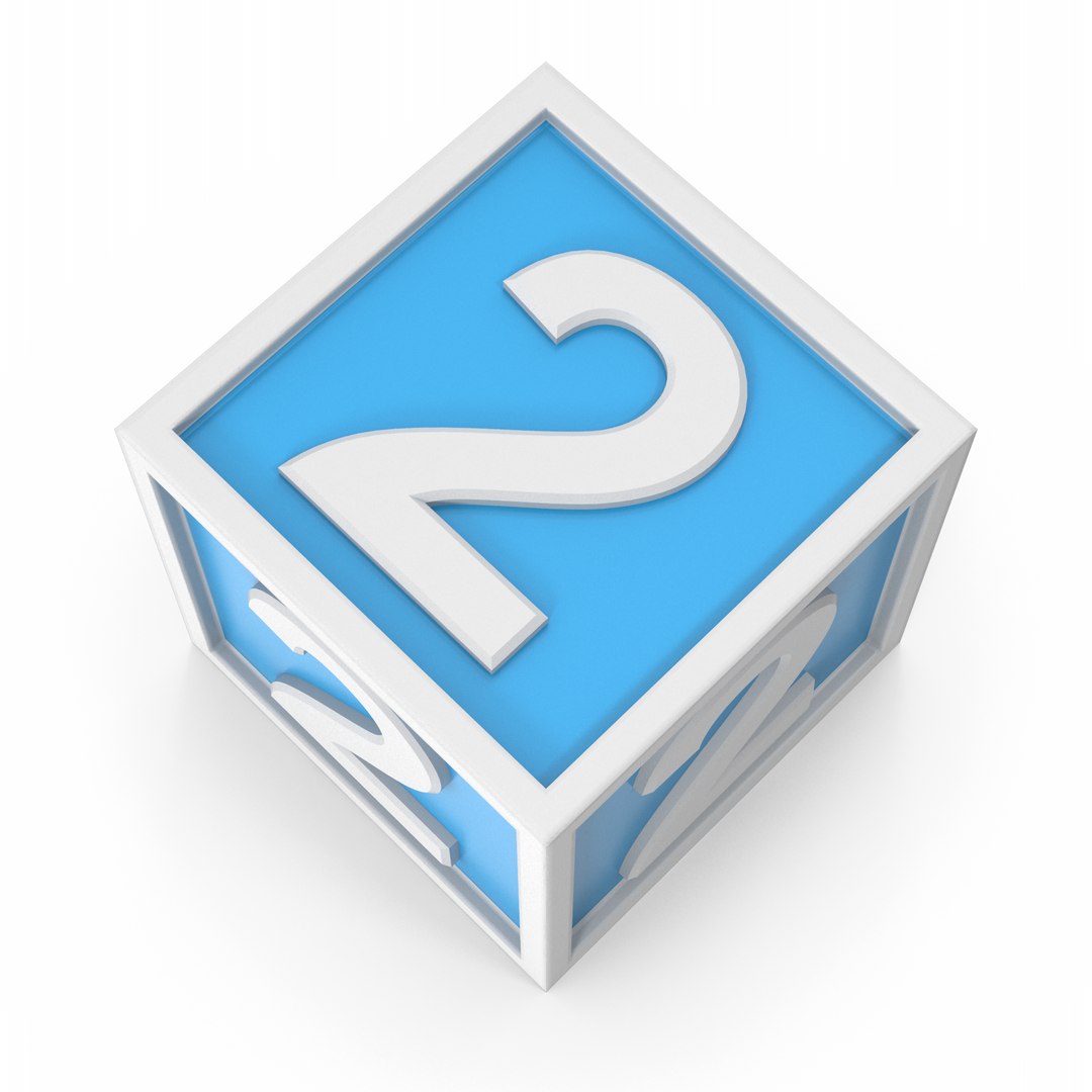3D Number Cube Two Model - TurboSquid 2241618