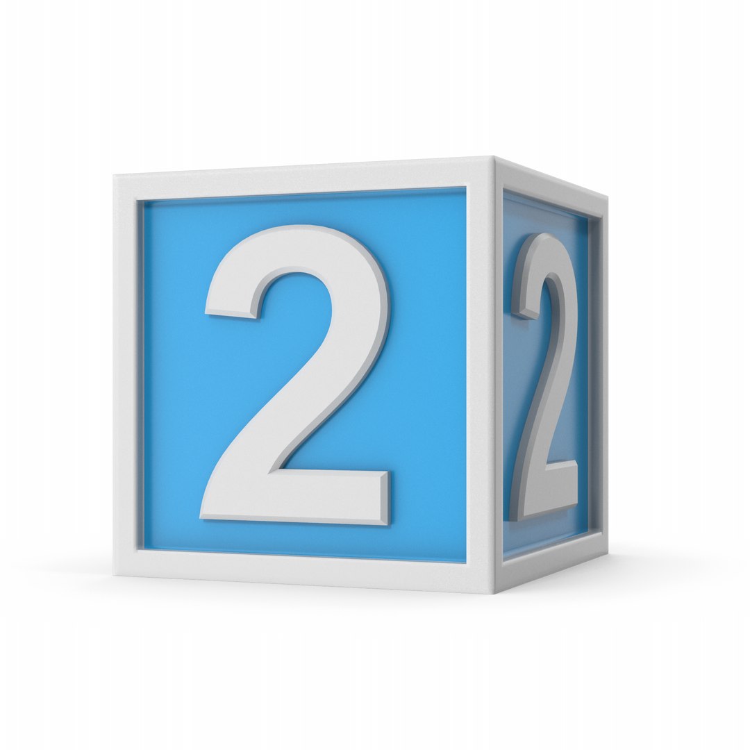 3D Number Cube Two Model - TurboSquid 2241618