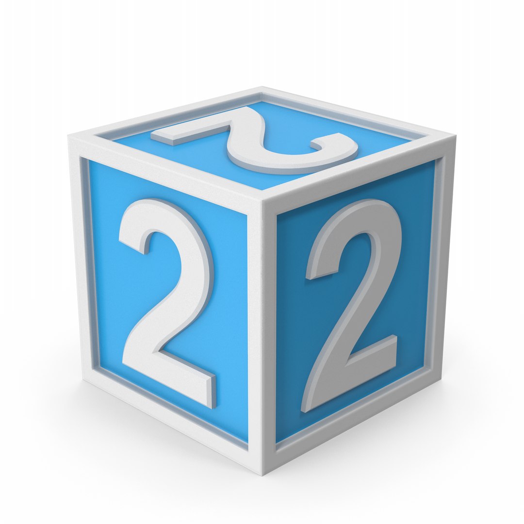3D Number Cube Two Model - TurboSquid 2241618