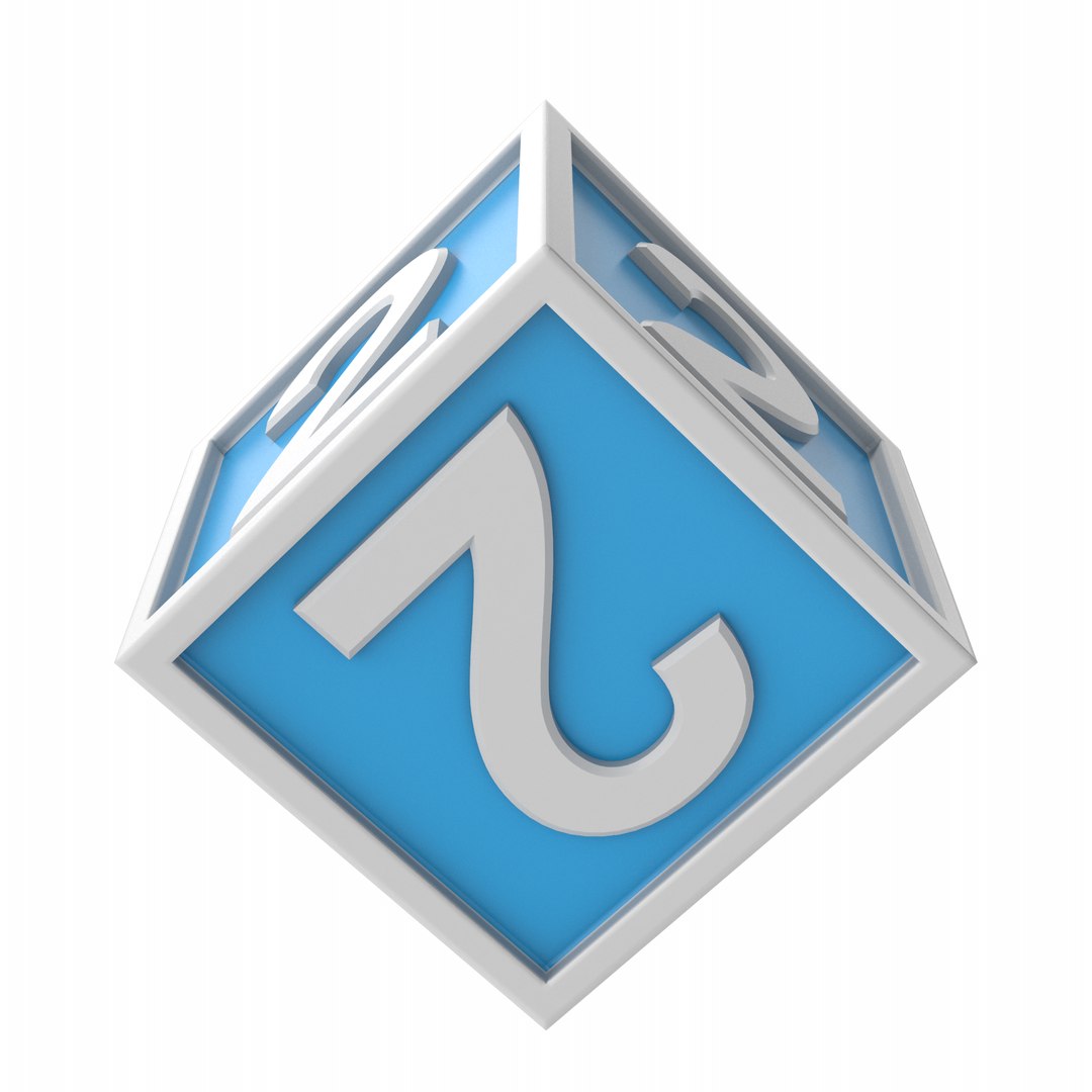3D Number Cube Two Model - TurboSquid 2241618