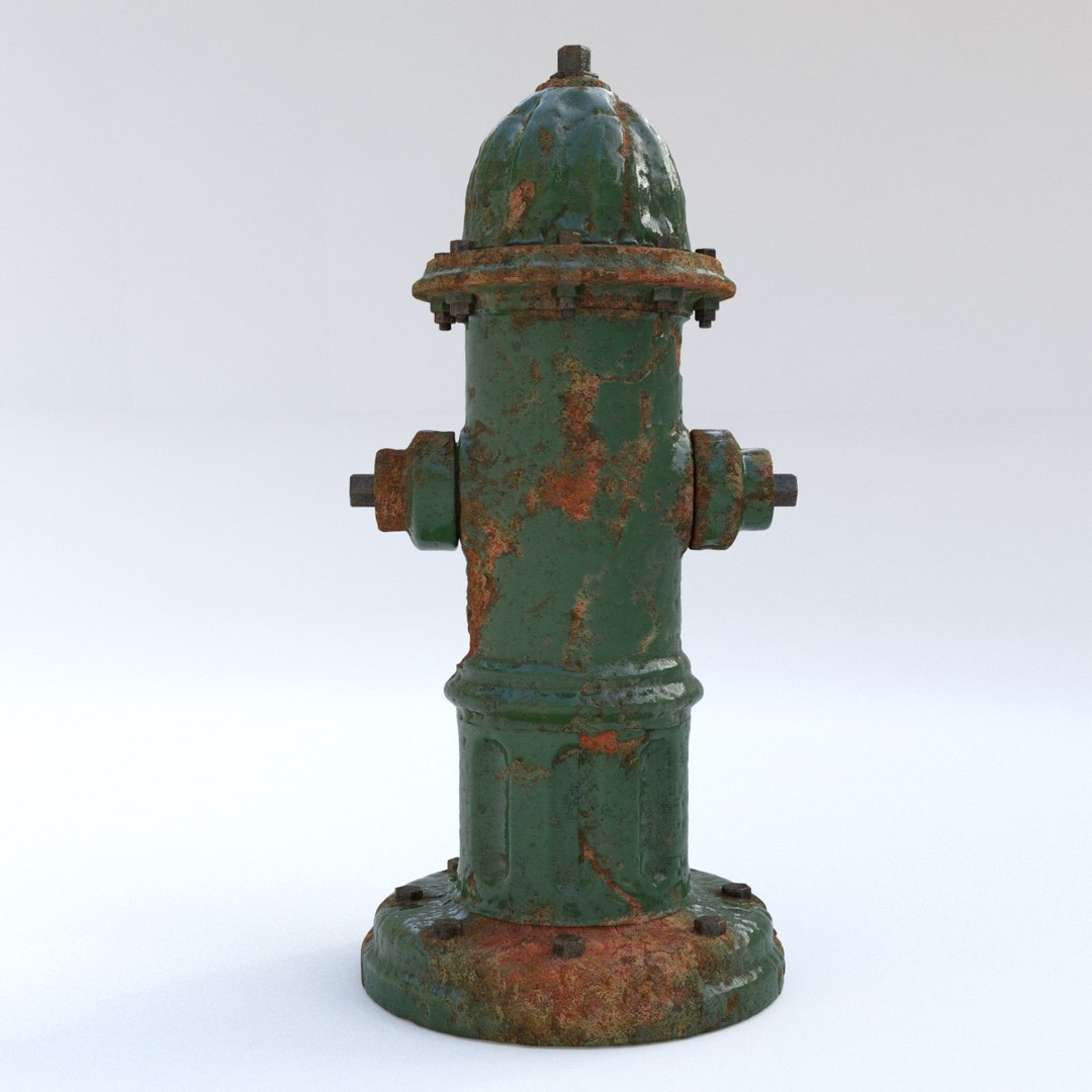 3ds Max Old Rusty Hydrant