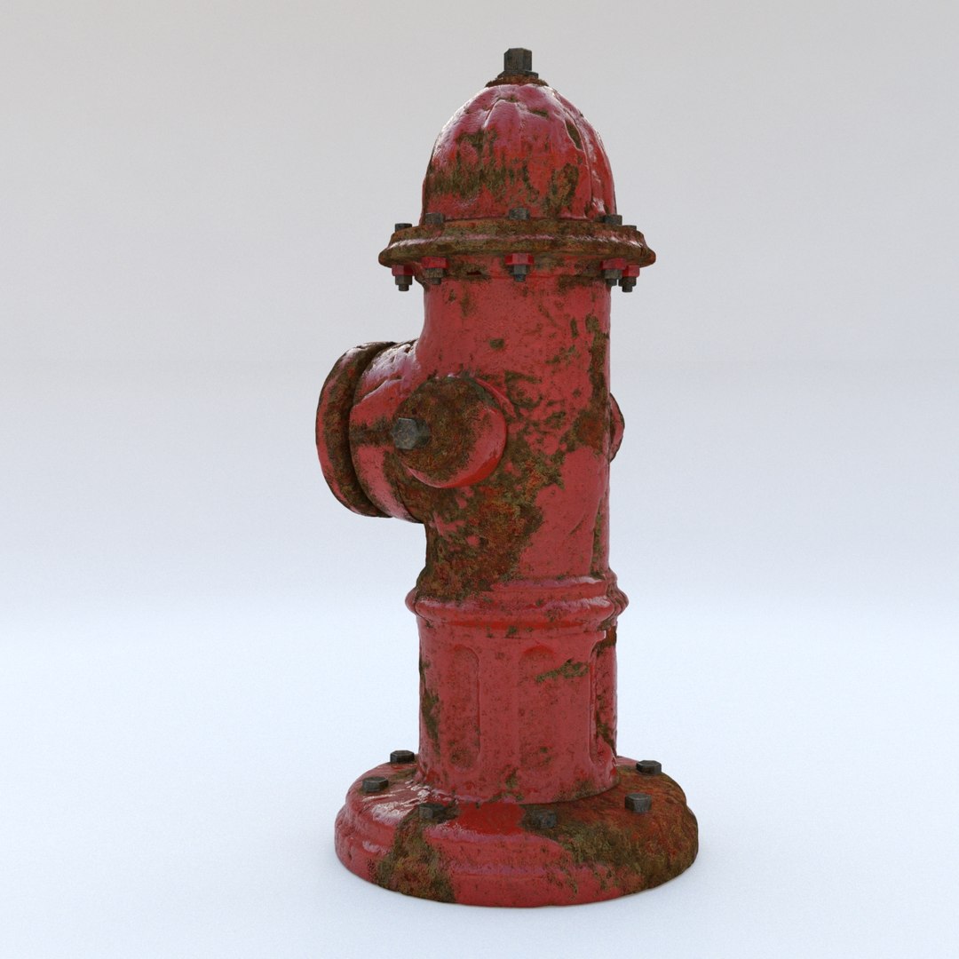 3ds Max Old Rusty Hydrant