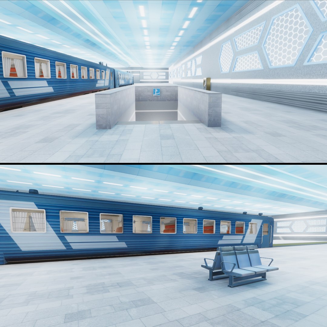 3D Modern Train Station - TurboSquid 1577271