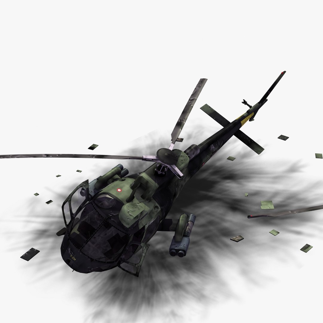 3d Destroyed Fennec Helicopter