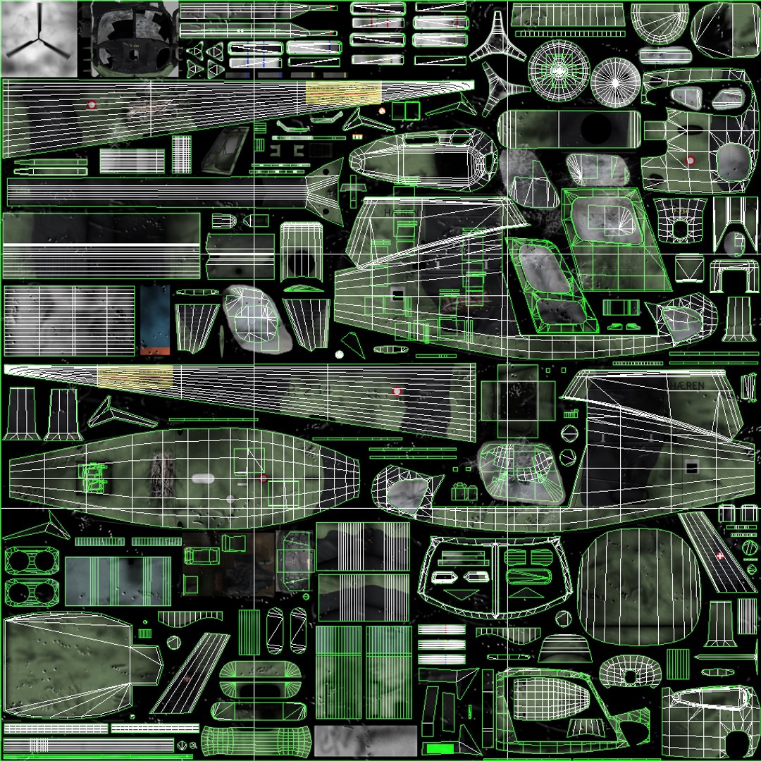 3d Destroyed Fennec Helicopter