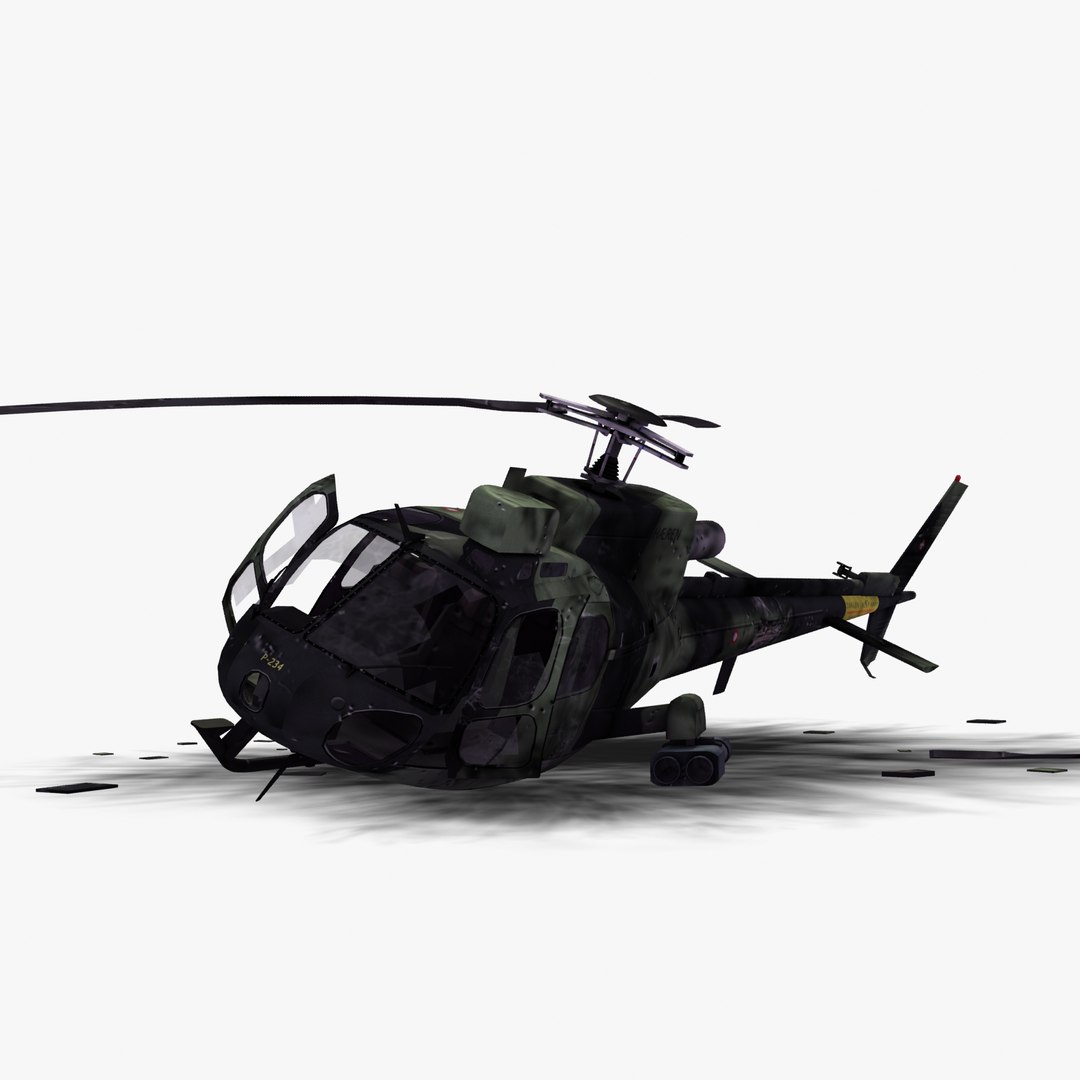3d Destroyed Fennec Helicopter