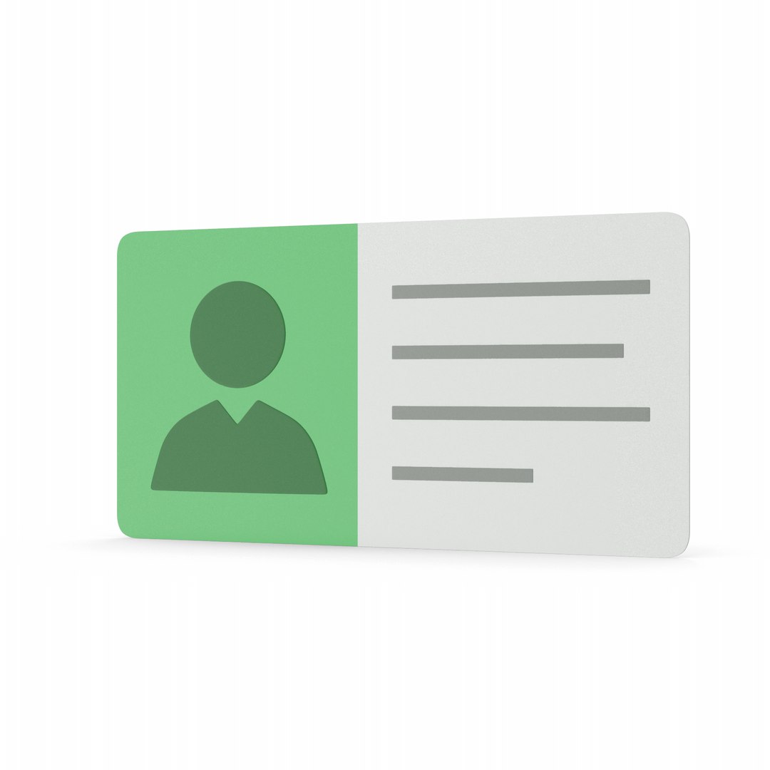 3D Green ID Card Model - TurboSquid 2192020