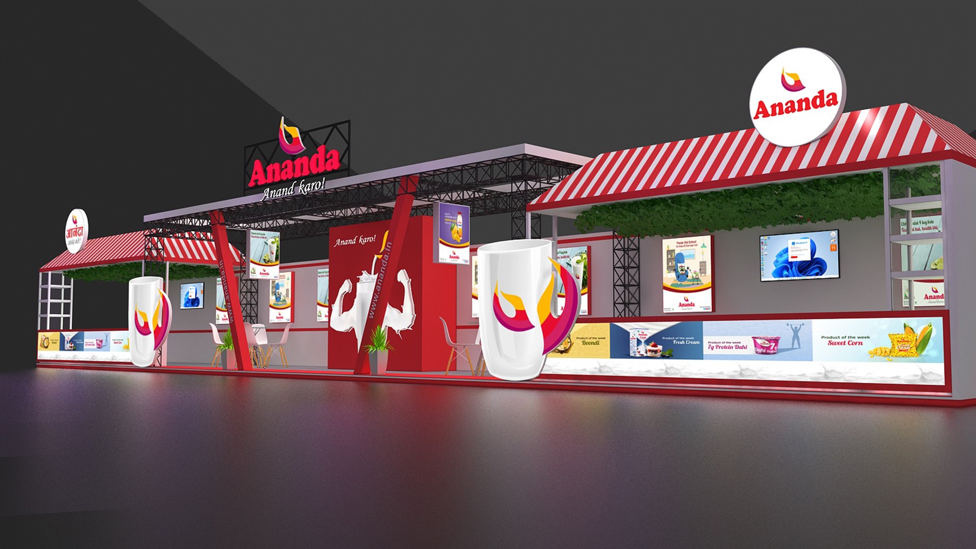 Exhibition Stall Design Two Side Open 24Mtr X 3Mtr 3D Model ...
