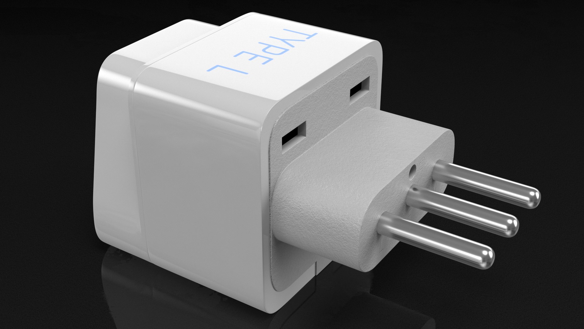 Type L Universal Plug Adapter White 3D model - TurboSquid 1839900