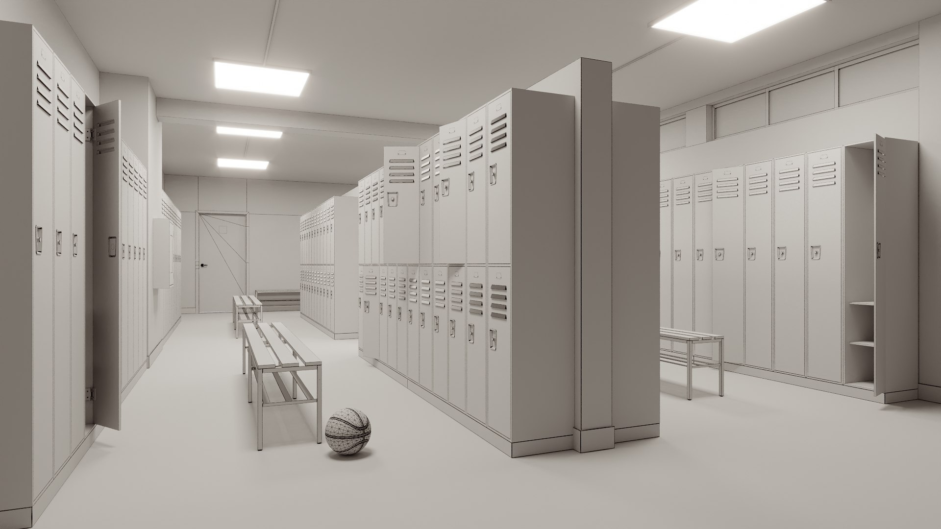Basketball Court Locker Room 3D - TurboSquid 1653670