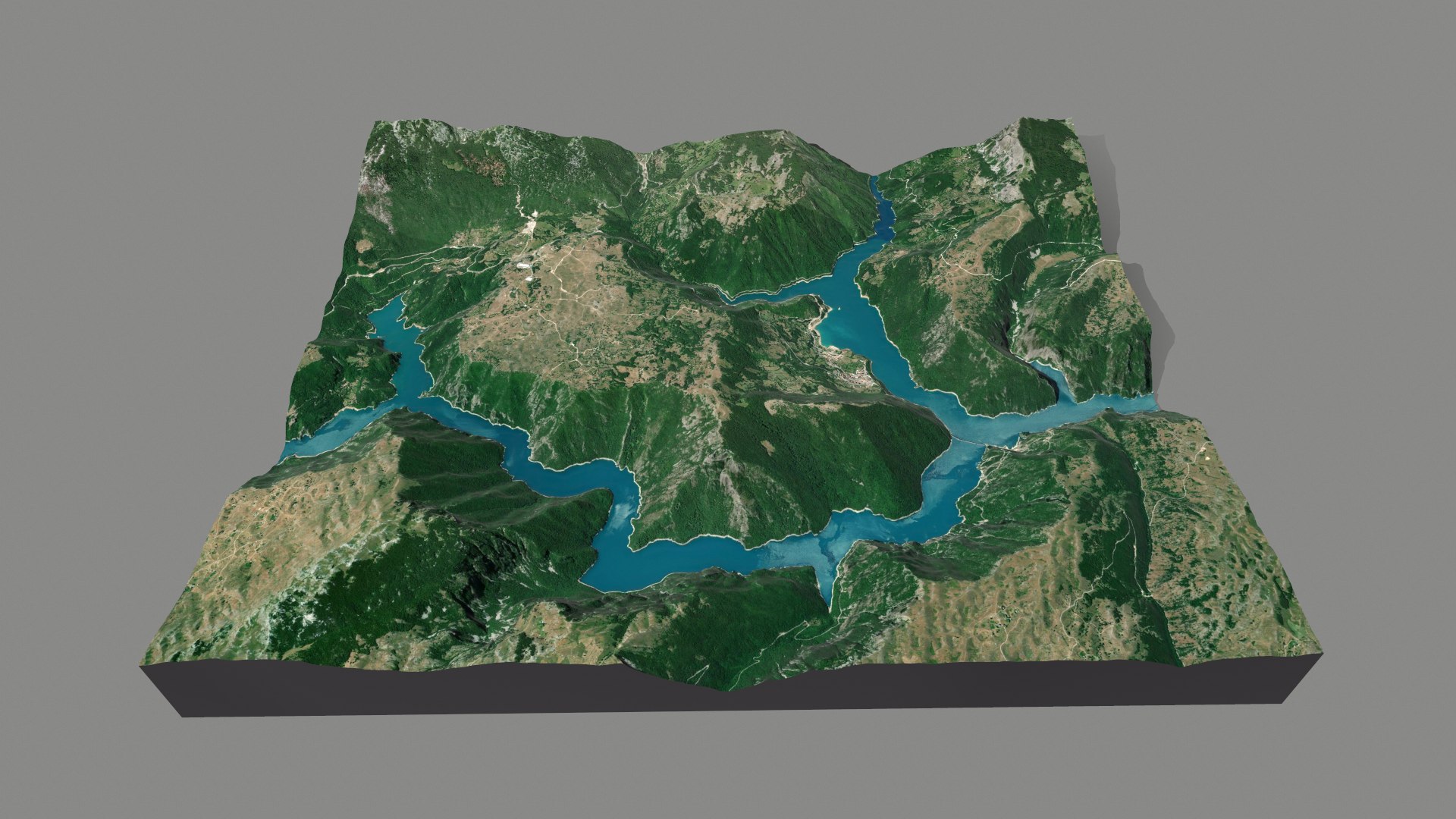 3D model Mountain landscape and city Pluzhine Montenegro - TurboSquid ...